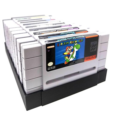 10 Game SNES Cartridge Holder - Super Nintendo Game Storage Tray ...