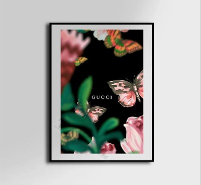 Gucci Butterlies Luxury Canvas Poster Wall Art Home Decor | eBay