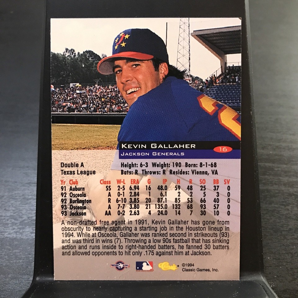 Kevin Gallagher Baseball Card (Jackson) 1994 Classic Rookie #16 | eBay
