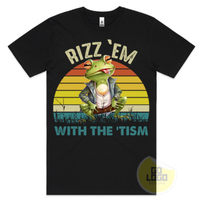 Funny TShirts RIZZ EM WITH THE 'TISM Meme Frog Lover Party Dad Joke T ...