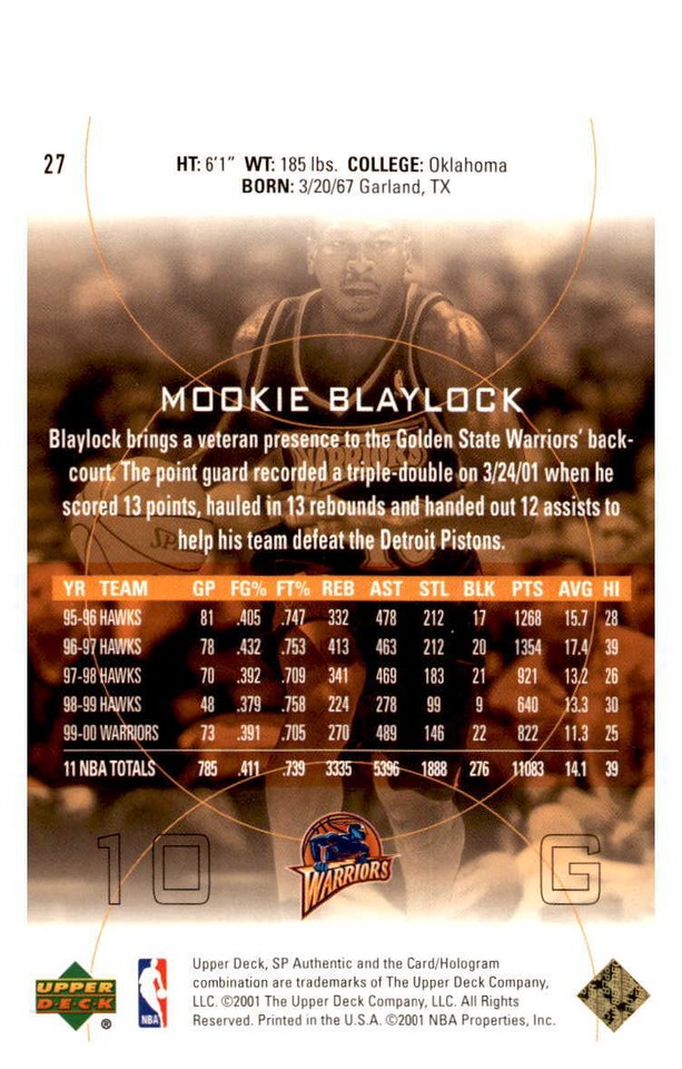 2000 SP Authentic Mookie Blaylock 27 | eBay