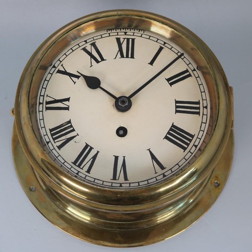 ENGLISH MARINE SHIPS WALL 8" DIAL CLOCK chain fusee GOOD WORKING ORDER ...