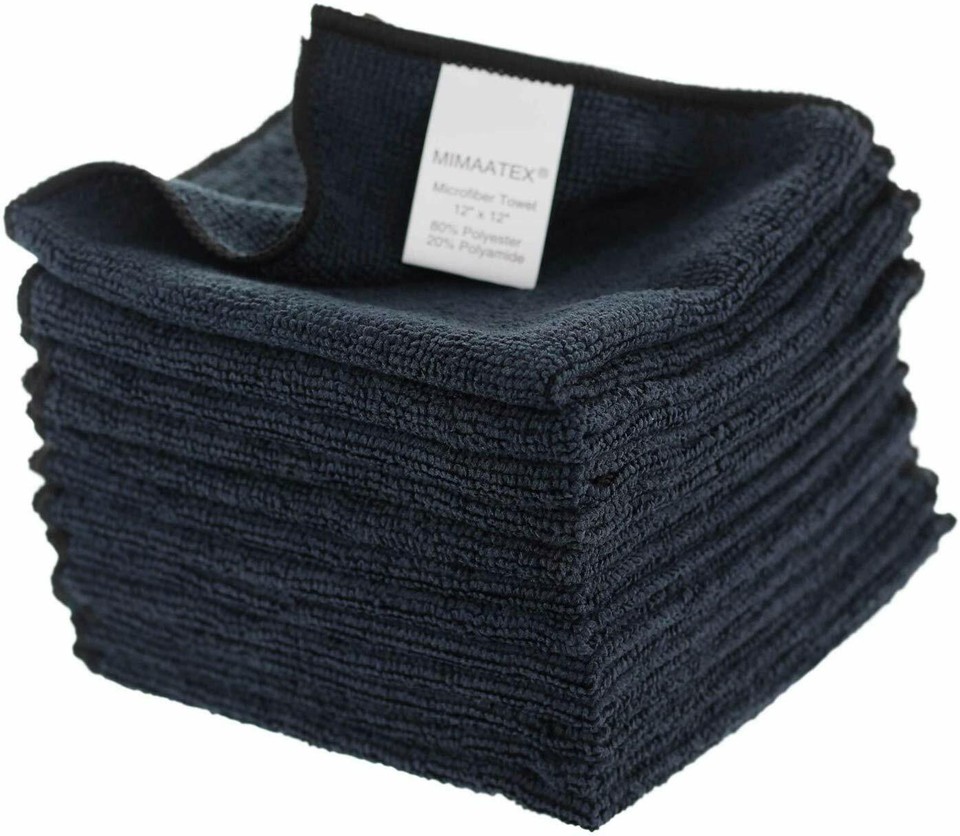 Microfiber Cleaning Cloth-12 Pack-12x12 inches-Lint Free-Streak Free | eBay