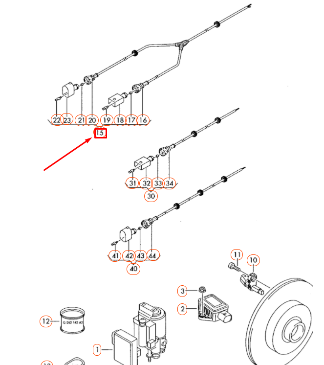 VW TRANSPORTER T5 Front Left Speed Sensor Wiring Set 7E0927903 NEW ...