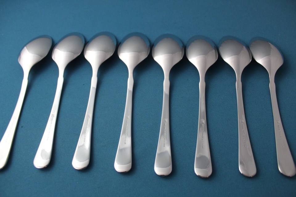 J A Henckels PROVENCE Oval Soup Spoons Zwilling (Set of 8) 18/10 NEW 7 ...