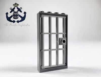 LEGO City Prison / Castle Jail Gray 60621 Barred Door 1 x 4 x 6 Town ...