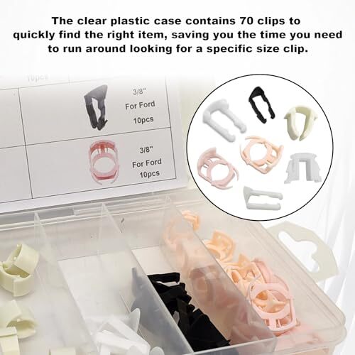 70pcs Fuel Line Retainer Clip Assortment Kit, 5/16" and 3/8" Fuel lines ...