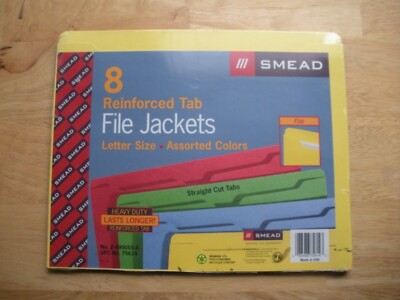 Smead 8 Reinforced Flat File Jackets Letter Size Assorted Colors One ...