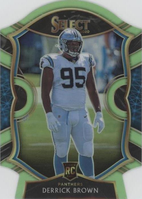 2020 Panini Select - Concourse Derrick Brown #87 Neon Green Prizm Die ...