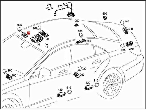 Genuine MERCEDES X222 C217 S205 W205 W213 Interior lamp 00090695047H52 ...