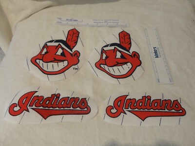 Cleveland Indians MLB Baseball Cotton Fabric Iron-On Patches Appliques ...