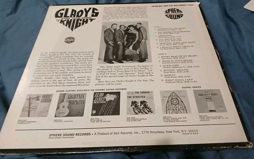 Gladys Knight & the Pips Letter Full of Tears 1960s LP Reissue Sphere ...