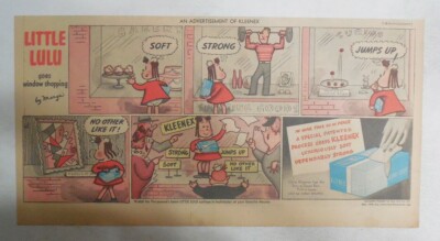 Kleenex Tissue Ad: Little Lulu by Marge' Window Shop! 1940's 7.5 x 15 ...