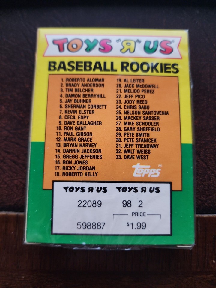 1989 Topps Toys R Us Baseball Rookies Set 33 Cards Alomar, Grace ...