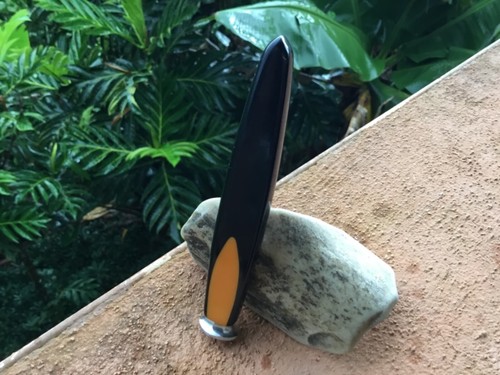Mid Century Black And Gold Bakelite Custom Tobacco Pipe Tamper Oval ...