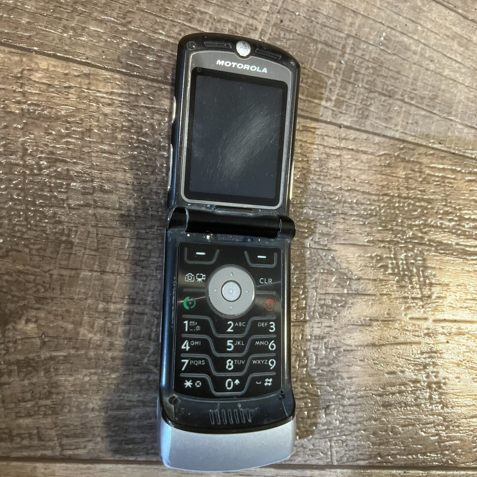 Motorola RAZR V3 Razor Flip Cell Phone Silver UNTESTED | eBay