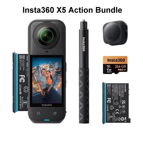 Insta360 X5 - 8K Action Camera Bundle: Selfie Stick +SD Card +Extra Batt | eBay