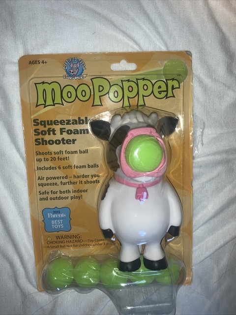 Moo Cow Popper Hog Wild Soft Foam 6 Ball Squeeze Shooter Indoor Outdoor ...