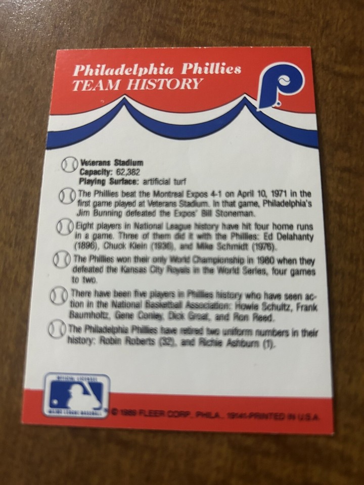 1989 FLEER BASEBALL CARD STICKER DODGERS, EXPOS, METS, PHILLIES TRADING ...