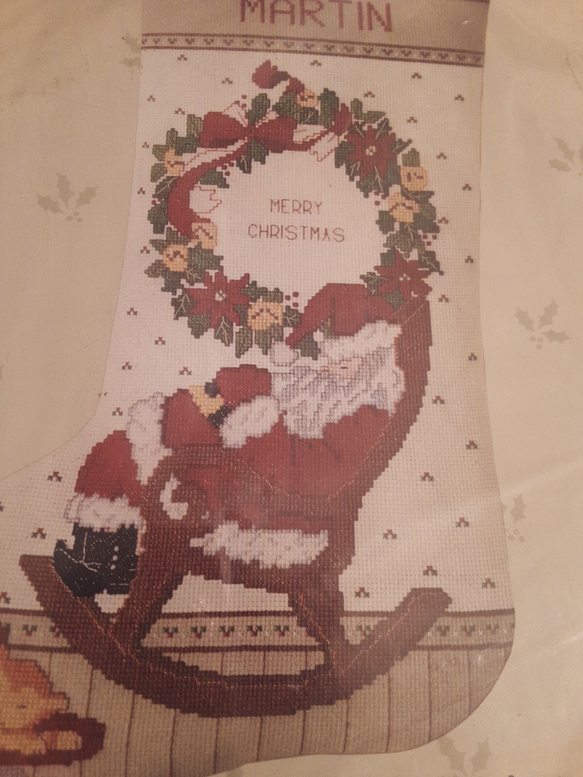 1986 Something Special Counted Cross Stitch Rocking Chair Santa New | eBay