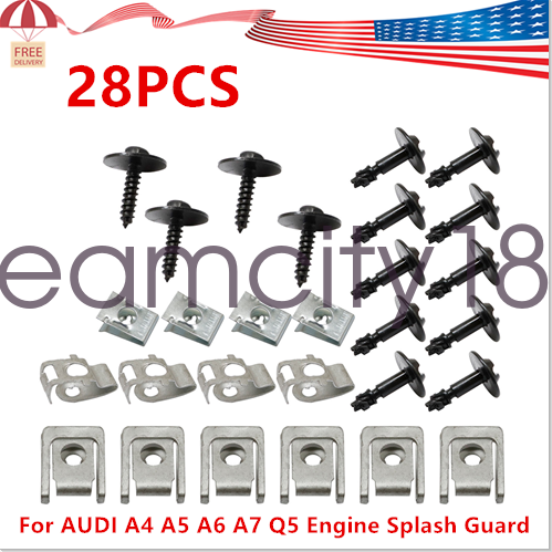 For AUDI A4 A5 A6 A7 Q5 Engine splash guard mounting kit screw 28pcs US ...