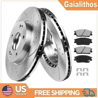 Front Disc Brake Rotors + Ceramic Pads Kit For 2020-2023 Hyundai Venue ...