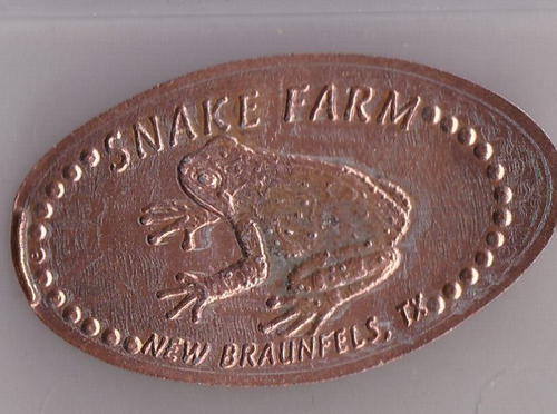 Elongated Souvenir Penny: SNAKE FARM NEW BRAUNFELS, TX (Frog/Toad) Z ...