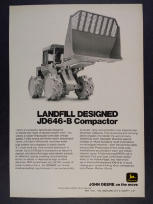 1976 John Deere JD646-B Landfill Compactor vintage print Ad | eBay