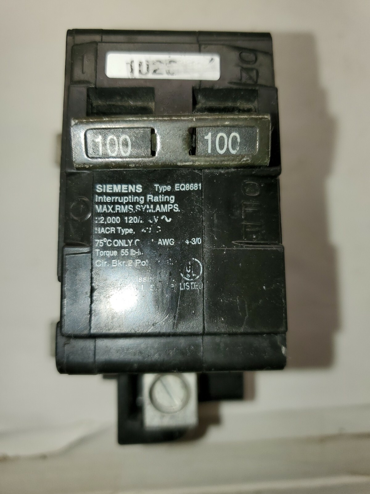 Siemens 100 amp main breaker MBK100A | eBay