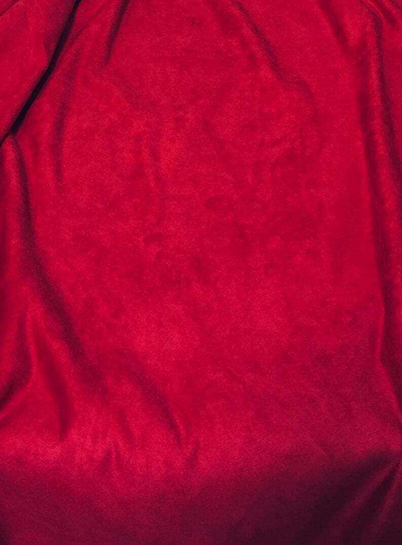 RED Suede fabric Polyester micro faux suede 58" wide upholstery fabric ...