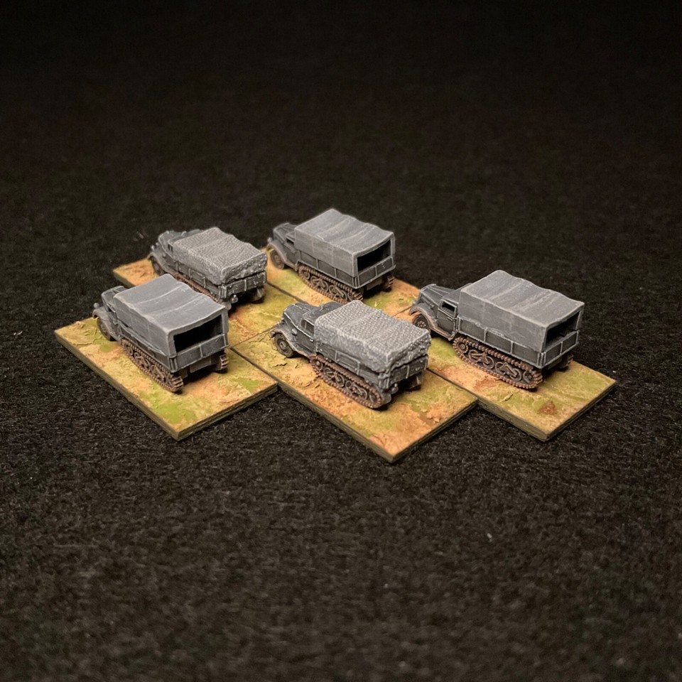 5x PAINTED GHQ 6mm 1/285 Micro Armour German MAULTIER HALFTRACKS • 06HP ...