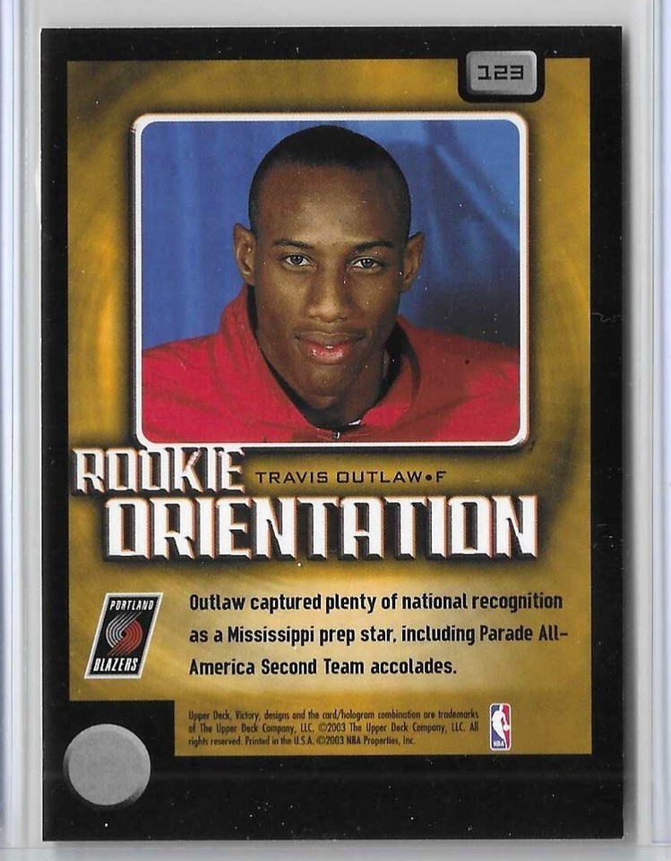 2003-04 Upper Deck Victory Travis Outlaw Rookie #123 Portland Trail ...