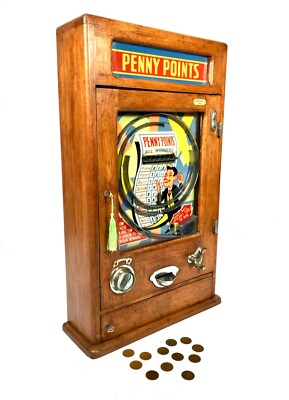 Antique 1950s Oliver Whales Penny Points Arcade Coin Operated Machine ...