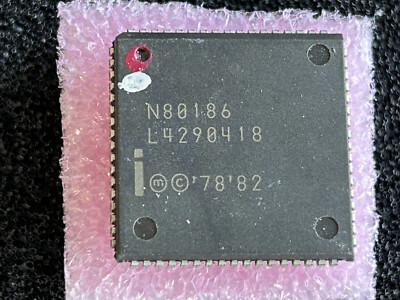 N80186 INTEL Microprocessor, 16-Bit, 8MHz, CMOS, PLCC68 L4290418 ...