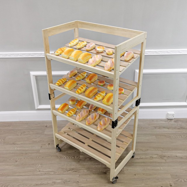 FixtureDisplays 4-Tier Wooden Bakery Rack (101143) for sale online | eBay