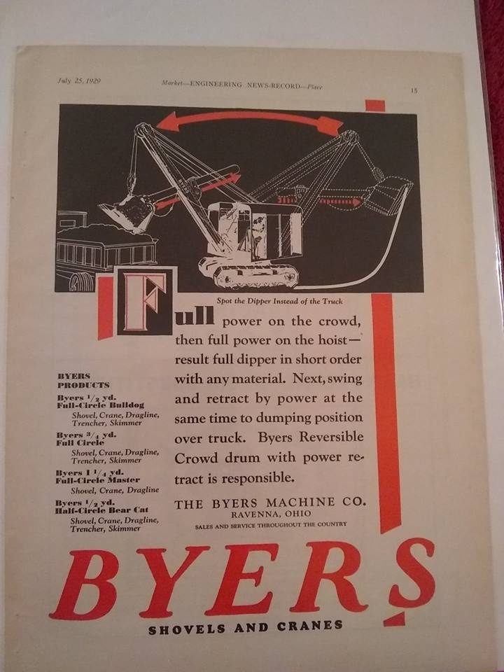 1929 Ad, Advertisement Byers Machine Co Ravenna Ohio Reversible Crowd ...