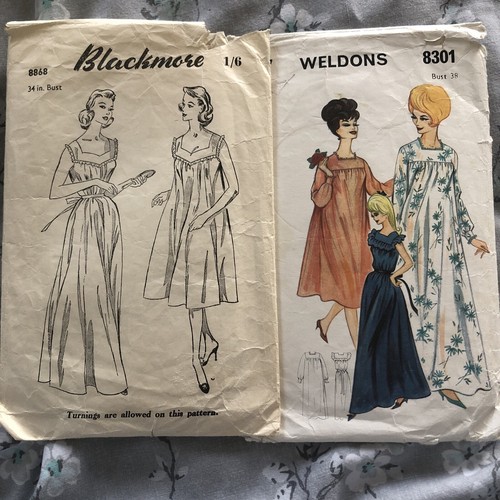 Vintage dressmaking patterns x2 nightwear Sizes 34 & 38” Blackmore 8868 Weldon | eBay
