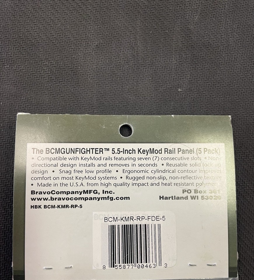 BCM Keymod Rail Panel Kit 5.5in 5 Pack- FDE Flat Dark Earth | eBay