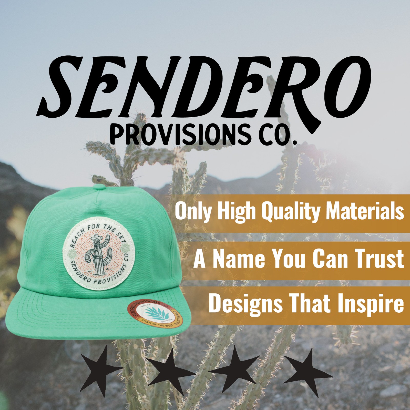 Sendero Provisions Co. Reach For The Sky Printed Snapback Hat (Green ...
