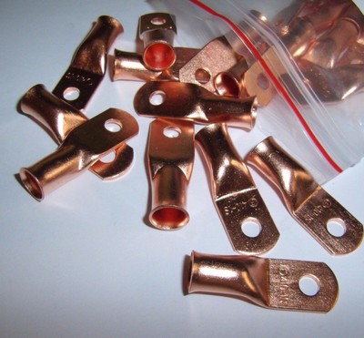 (4) Wire Ring Terminal Copper 4 AWG Gauge #10 Connectors Car Audio ...