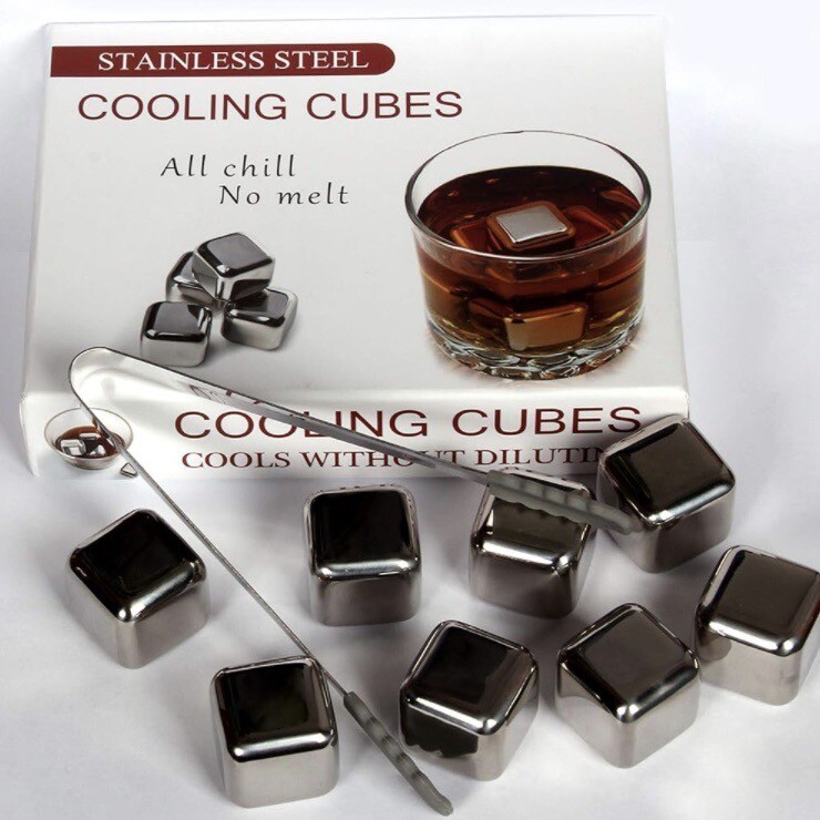 Cooling Cubes Stainless Steel Ice Cubes Set of 8 Reuseable Washable ...