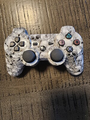 PS3 Controller Gray Skull Wrap | eBay