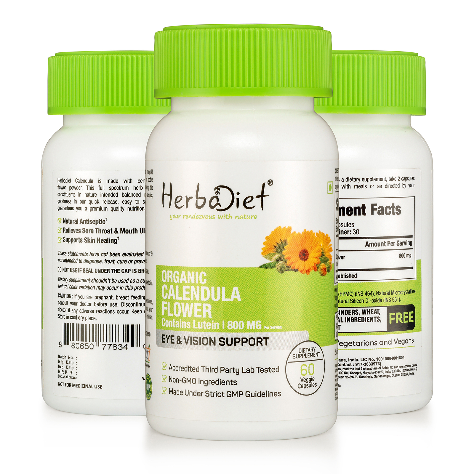 Organic Marigold Capsules Calendula Flower Lutein Source Eye & Vision ...