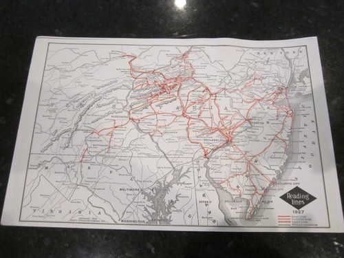 1928 MAP OF READING LINES RAILROAD - 17" X 11" - HEAVY STOCK PAPER | eBay