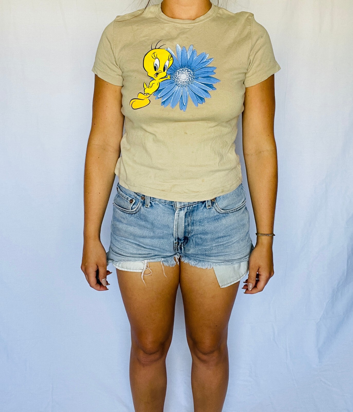 Vintage Y2K Looney Tunes Floral Tweety Bird Graphic T… - Gem