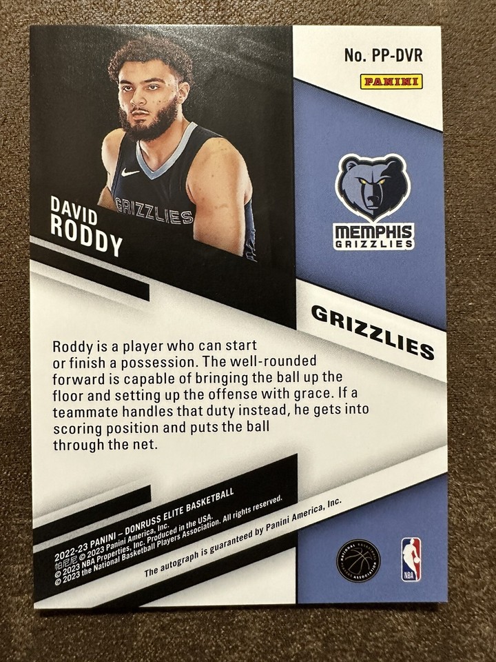 David Roddy 2022-23 Panini Donruss Elite Pen Pals Autograph #PP-DVR ...