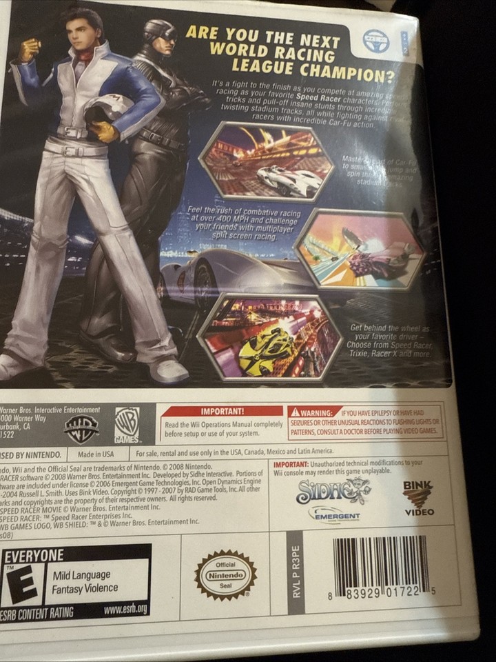 Speed Racer - Nintendo Wii 883929017225| eBay