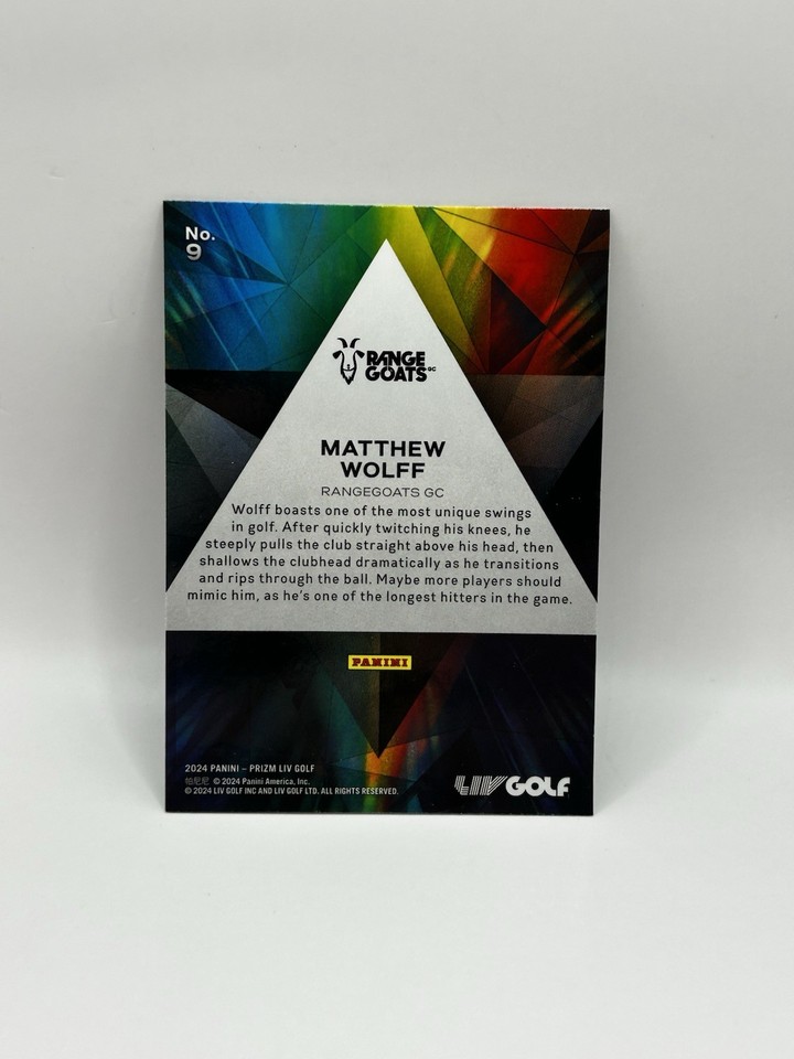2024 Prizm LIV Golf Matthew Wolff Prizmatic Prizm Range Goats GC | eBay