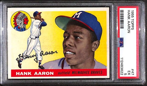 1955 Topps #47 Hank Aaron HOF PSA 5 EX C98071 | eBay