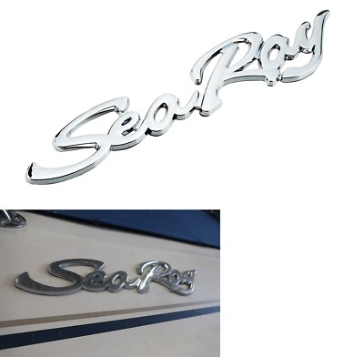 1PC SEA RAY SEARAY SCRIPT CHROME EMBLEM BADGE BOAT LOGO 12-3/4" NEW | eBay